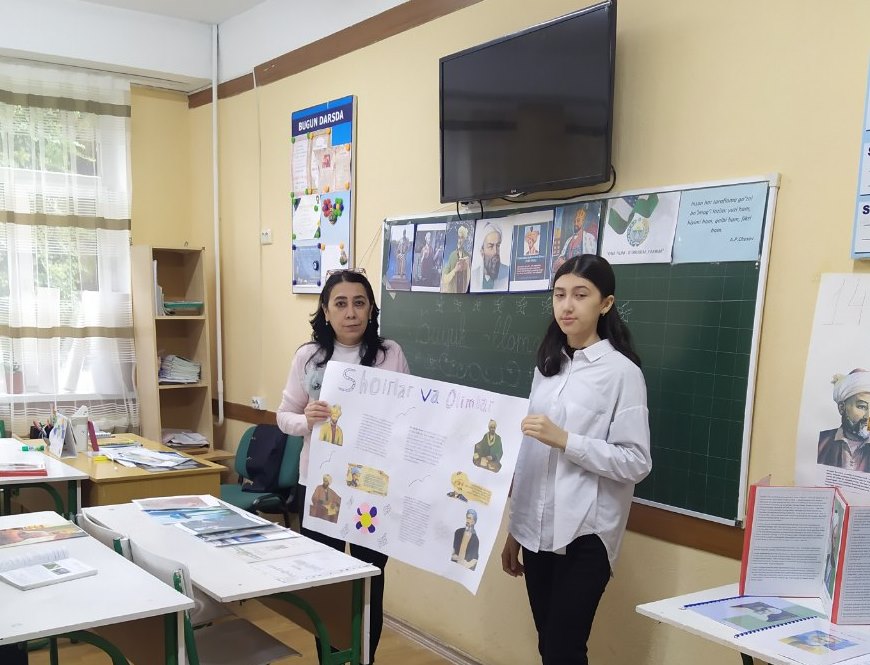 Maktabimizning 8 E - sinfida "Buyuk allomalar" mavzusida ochiq darsdan ...